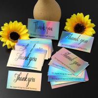 China 9×5cm Laser Cut Hologram Foil Cards , Wedding Shower Thank You Cards for sale
