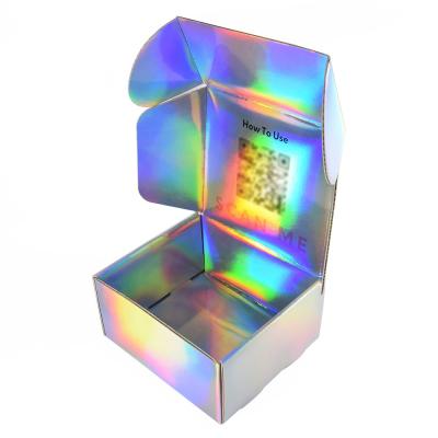 China Fashionable Square Paperboard Gift Boxes Holographic Paper Box For Cosmetic for sale