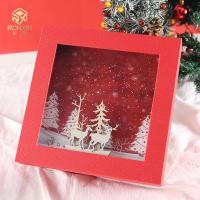 China Pantone Color Decorative Christmas Boxes With Window Square for sale