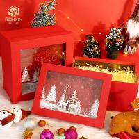 China Pantone Color Decorative Christmas Boxes With Window Square for sale