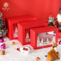 China Pantone Color Decorative Christmas Boxes With Window Square for sale