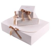 China OEM Welcome Rigid Foldable Gift Boxes With Ribbon , Flat Pack Cardboard Boxes for sale