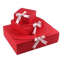 China OEM Welcome Rigid Foldable Gift Boxes With Ribbon , Flat Pack Cardboard Boxes for sale