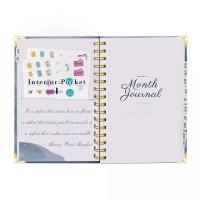 China Blue Colorful Hardcover Lined Notebook , Spiral Bound Scrapbook With Hot Stamping Logo for sale