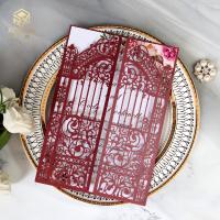 China Romantic Elegant Laser Cut Wedding Cards Muitl Color Choices For Party for sale