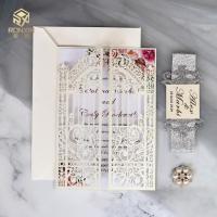 China Romantic Elegant Laser Cut Wedding Cards Muitl Color Choices For Party for sale