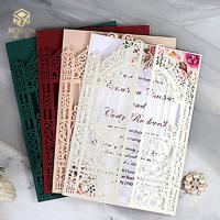 China Romantic Elegant Laser Cut Wedding Cards Muitl Color Choices For Party for sale
