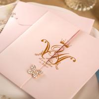 China 15cm Rose Gold Laser Cut Wedding Invitations for sale