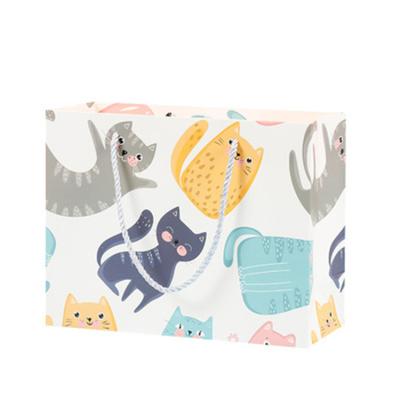 China Industrial 30cm Length Colorful Paper Bag 150g Thickness Cute Pattern for sale