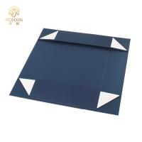 China Rectangle Foldable Magnetic Flap Gift Box , Book Style Box Dark Blue for sale