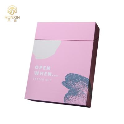 China Handmade Pink Paperboard Gift Boxes With Hot Stamping Logo for sale