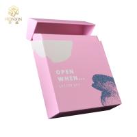 China Handmade Pink Paperboard Gift Boxes With Hot Stamping Logo for sale