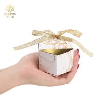 China White Hexagonal Foldable Gift Boxes With Ribbon For Sweet Candy for sale