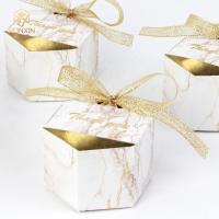 China White Hexagonal Foldable Gift Boxes With Ribbon For Sweet Candy for sale