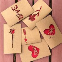 China 10cm Kraft Paper Laser Cut Wedding Cards Red For Wedding Party for sale