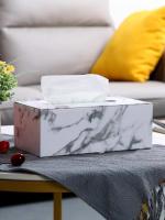 China 250mm Length Marble Like Leather Tissue Boxes With Print Logo for sale