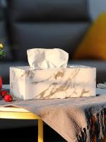 China 250mm Length Marble Like Leather Tissue Boxes With Print Logo for sale