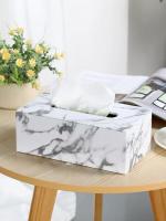 China 250mm Length Marble Like Leather Tissue Boxes With Print Logo for sale