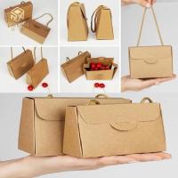 China 11cm Length 8cm Height Kraft Paper Recyclable Gift Box With Handle for sale