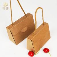 China 11cm Length 8cm Height Kraft Paper Recyclable Gift Box With Handle for sale