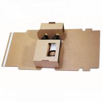 China FSC Approve Recyclable Kraft Gift Box With Window , 3 Bottle Wine Box Cardboard for sale
