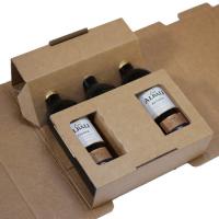 China FSC Approve Recyclable Kraft Gift Box With Window , 3 Bottle Wine Box Cardboard for sale