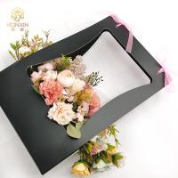 China Black Foldable Bouquet Packaging Boxes , Bouquet Cardboard Box Elegant for sale