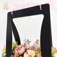 China Black Foldable Bouquet Packaging Boxes , Bouquet Cardboard Box Elegant for sale