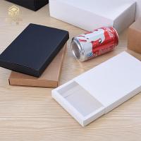 China FSC Certificate Recyclable Drawer Kraft Gift Box With Window Black for sale