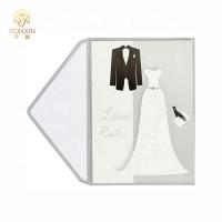 China Fashionable Recyclable Grey And White Wedding Invitations Hot Stamping for sale