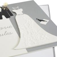 China Fashionable Recyclable Grey And White Wedding Invitations Hot Stamping for sale