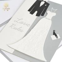 China Fashionable Recyclable Grey And White Wedding Invitations Hot Stamping for sale
