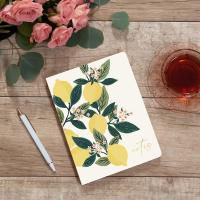 China 6.5 Inch Lemon Tree Hardcover Lined Notebook With Coated Paper for sale
