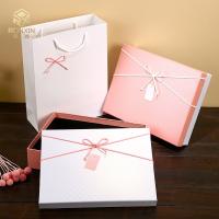 China CMYK Navy Blue Foldable Cardboard Gift Boxes With Ribbon Fashionable for sale