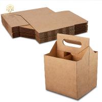 China Portable 6 Bottle Carrier Cardboard With Handle Kraft Paper for sale
