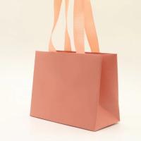 China Multipurpose Flat Handle Paper Bags , Reusable Paper Shopping Bags Blue for sale