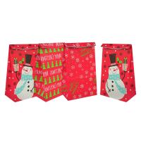 China Foldable Snowman Small Christmas Gift Bag Colorful With Logo Printing for sale
