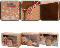 China Delicate 22x15x7cm Kraft Gift Box With Window For Chirsmas Gift for sale