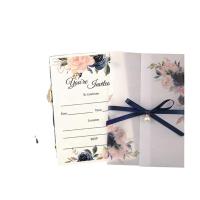 China Customized Royal Blue Wedding Invitations Luxury With BSCI Approval for sale
