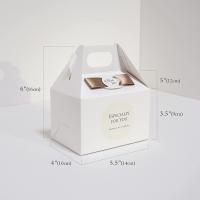 China 10x14cm White Cardboard Dessert Boxes , Cake Takeaway Box With Window for sale
