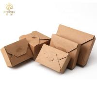 China Tightly Packed Salad Paper Box , Kraft Takeaway Boxes Foldable For Fruit for sale