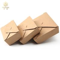 China Tightly Packed Salad Paper Box , Kraft Takeaway Boxes Foldable For Fruit for sale