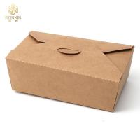 China Tightly Packed Salad Paper Box , Kraft Takeaway Boxes Foldable For Fruit for sale