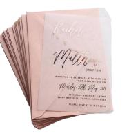 China Fancy Elegant Rose Gold Foil Vellum Wedding Invitations Decorative for sale