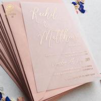 China Fancy Elegant Rose Gold Foil Vellum Wedding Invitations Decorative for sale