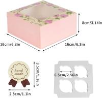 China FSC Certificate 16cm Paper Carton Box , Mini Cupcake Gift Boxes With Window for sale