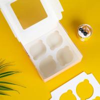 China FSC Certificate 16cm Paper Carton Box , Mini Cupcake Gift Boxes With Window for sale