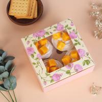 China FSC Certificate 16cm Paper Carton Box , Mini Cupcake Gift Boxes With Window for sale