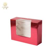 China Food Grade Paperboard Gift Boxes , Brown Bakery Boxes With Window For Cake for sale