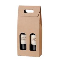 China Fancy Cardboard Printed Paper Shopping Bag , Brown Paper Bottle Bags for two for sale